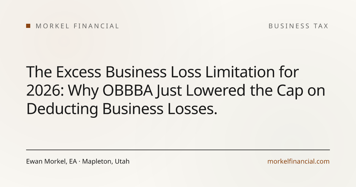 Excess Business Loss Limitation 2026 | OBBBA Cut the Cap